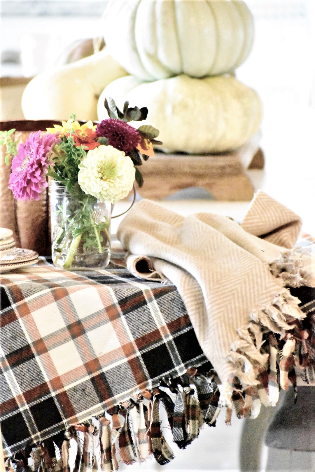 no sew fall flannel throw